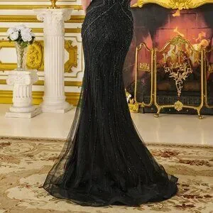 GLS Collective | Dresses | New Black Off The Shoulder Beaded Red Carpet ...